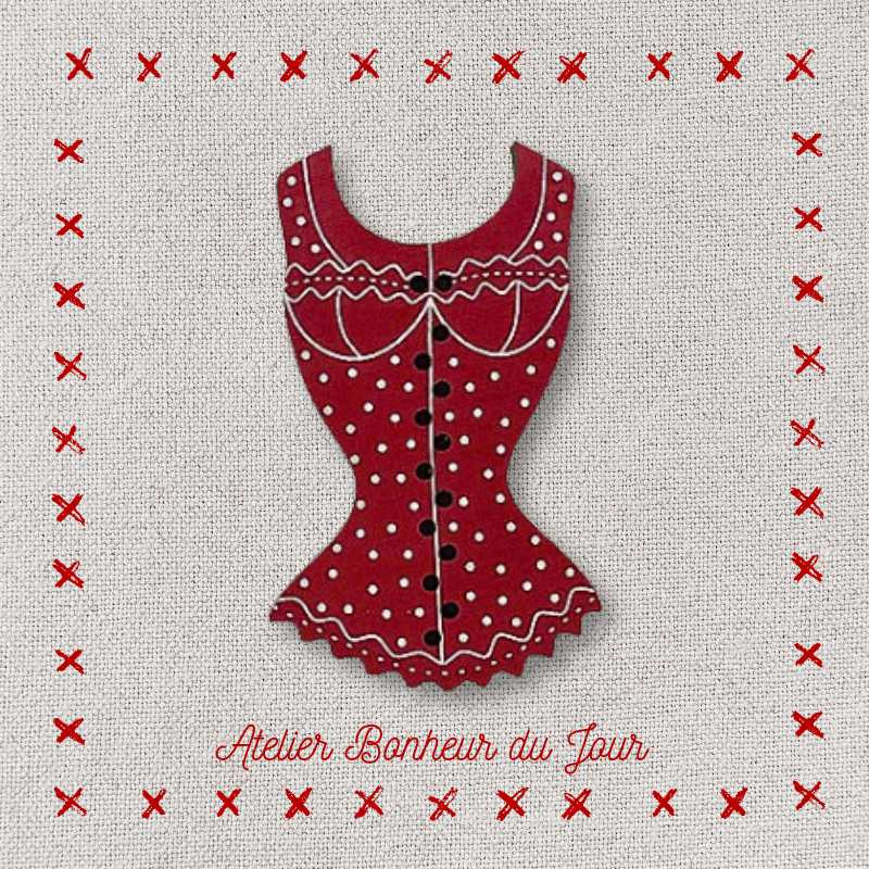 Wood button “Corset underwire” available in 3 colors || ATELIER BONHEUR ...